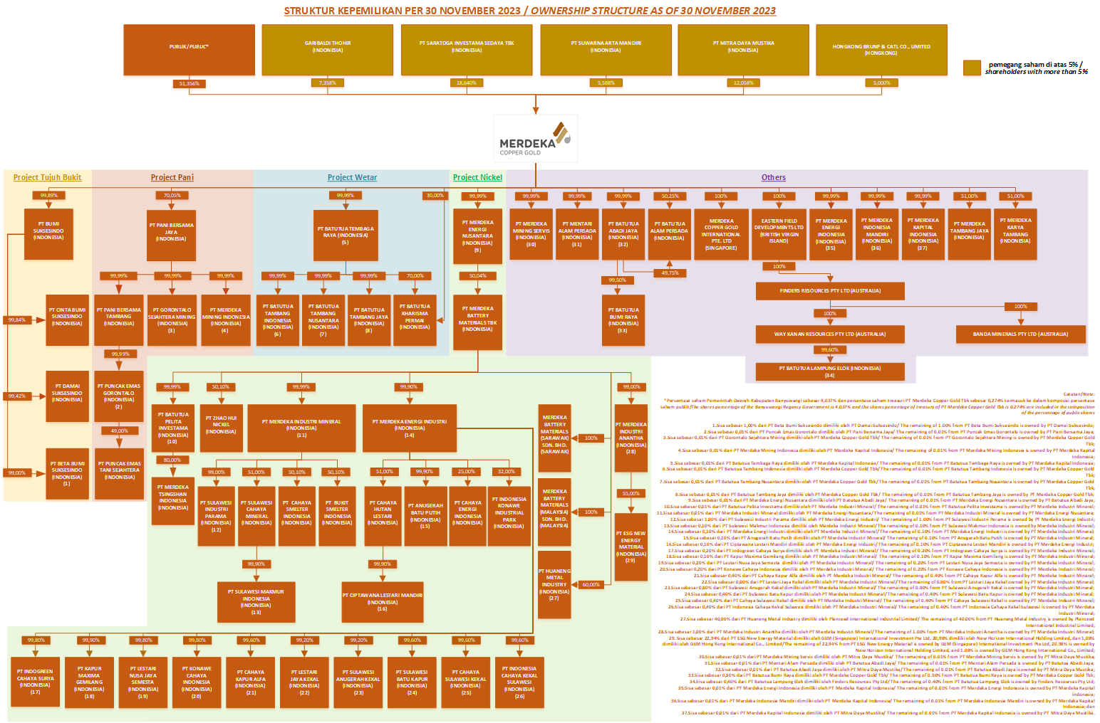 Ownership Structure PT Merdeka Copper Gold Tbk